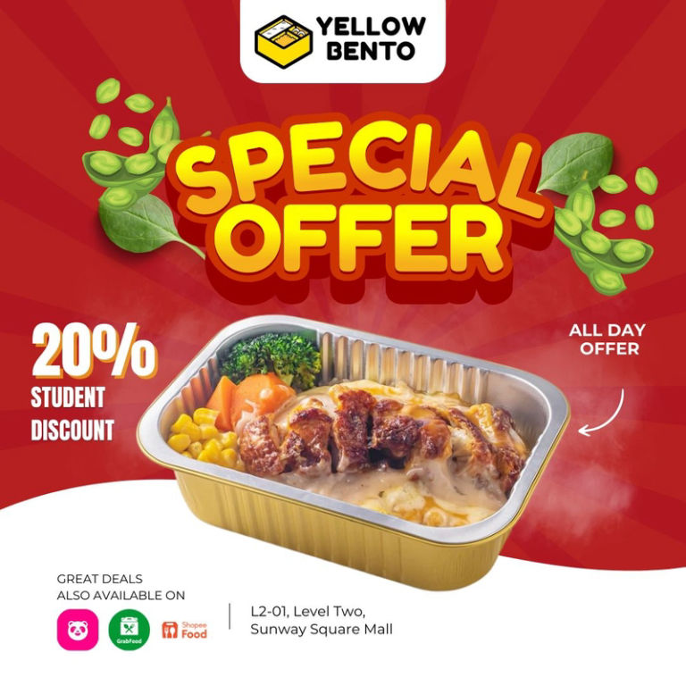 🎓 Student Special – 20% OFF All Day | by Yellow Bento @ Sunway Square